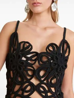 Cult Gaia Nalda Crochet Dress - Black