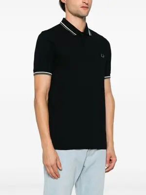 Fred Perry Logo-embroidered Polo Shirt - Black