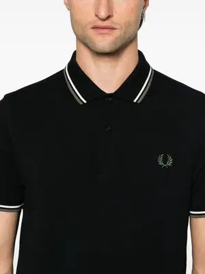 Fred Perry Logo-embroidered Polo Shirt - Black