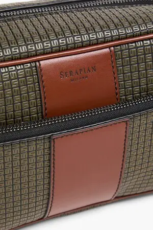 SERAPIAN Embossed Coated-canvas Wash Bag
