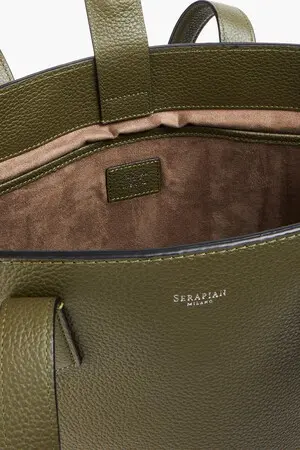 SERAPIAN North South Pebbled Leather Tote