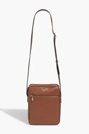 SERAPIAN North South Pebbled-leather Messenger Bag - Brown