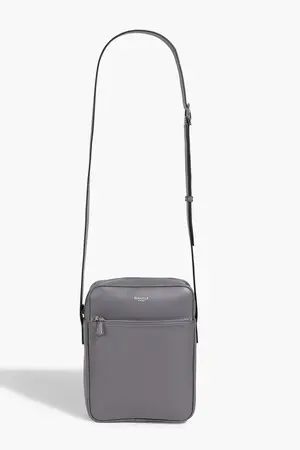 SERAPIAN North South Pebbled-leather Messenger Bag - Gray