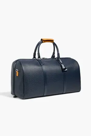 SERAPIAN Embossed Coatedcanvas Weekend Bag - Navy