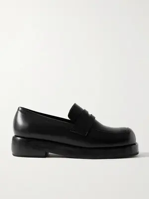 AMOMENTO Leather Penny Loafers