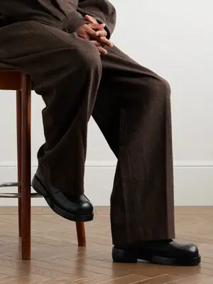 AMOMENTO Leather Penny Loafers