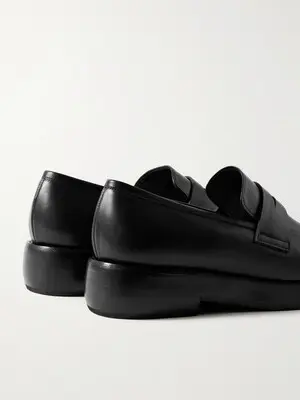 AMOMENTO Leather Penny Loafers