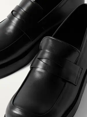 AMOMENTO Leather Penny Loafers