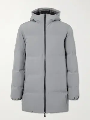Herno Quilted Shell Hooded Down Parka - Gray