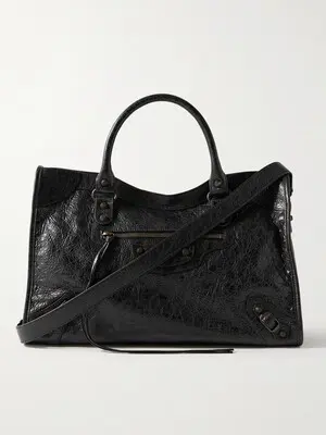 Balenciaga Le City Medium Arena Textured-leather Tote Bag - Black