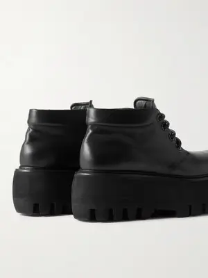 Alexander McQueen Leather Platform Ankle Boots