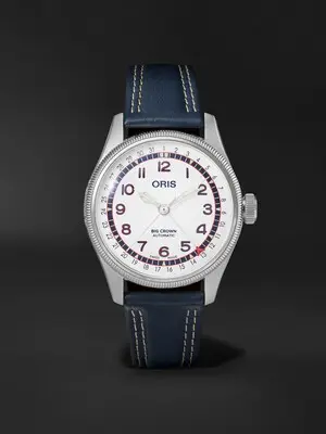 ORIS Hank Aaron Limited Edition Automatic 40mm Stainless Steel And Leather Strap Watch - White