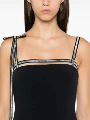 David Koma Crystal-trim Open-leg Midi Dress