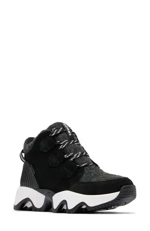 Sorel Kinetic Impact Caribou Plus Waterproof Sneaker Bootie - Black/ Sea Salt