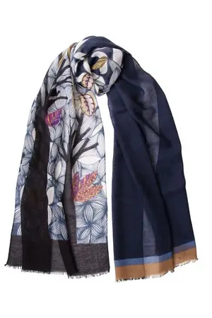 ELIZABETTA Boscowool Scarf - Navy