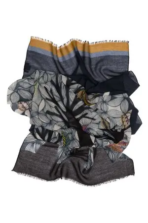 ELIZABETTA Boscowool Scarf - Navy