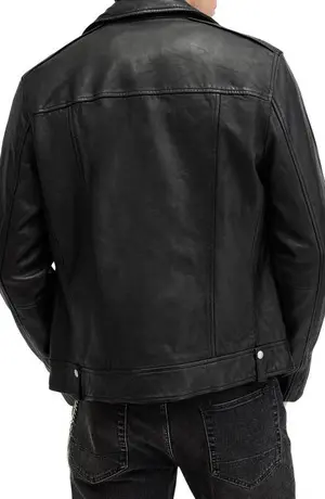 ALLSAINTS Milo Asymmetric Zip Leather Biker Jacket