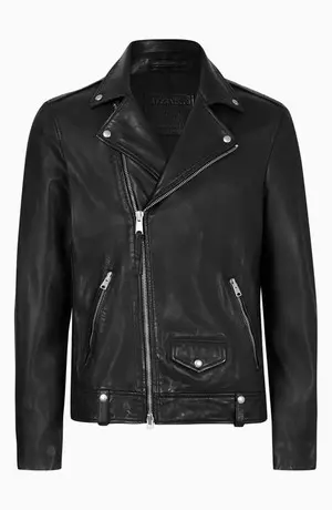 ALLSAINTS Milo Asymmetric Zip Leather Biker Jacket