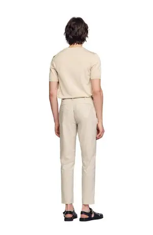 Sandro Cotton Tapered Trousers - Light Grey