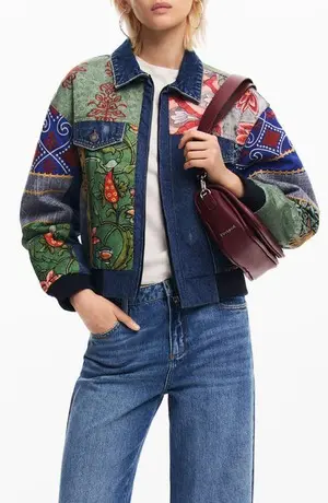 Desigual Embroidered Denim Jacket