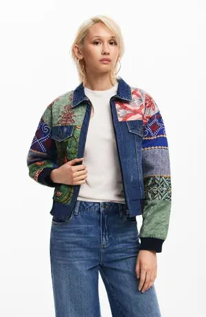 Desigual Embroidered Denim Jacket