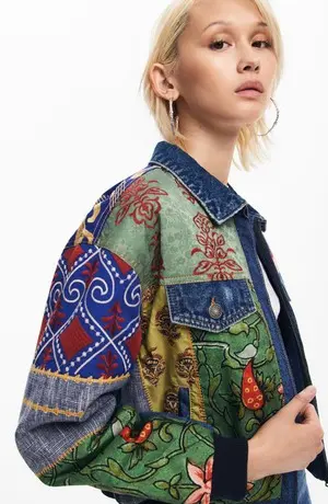 Desigual Embroidered Denim Jacket
