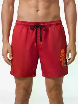 Philipp Plein Logo-print Swim Shorts - Red
