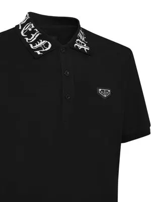 Philipp Plein Gothic-print Piqué Polo Shirt
