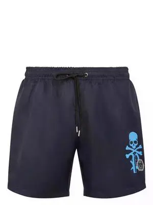 Philipp Plein Logo-print Swim Shorts - Blue