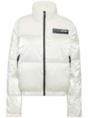 PLEIN SPORT Logo-appliqué Puffer Jacket - White