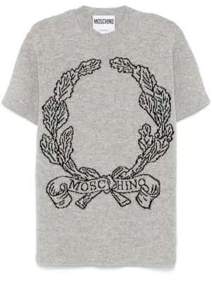 Moschino Intarsia Knitted Top - Grey