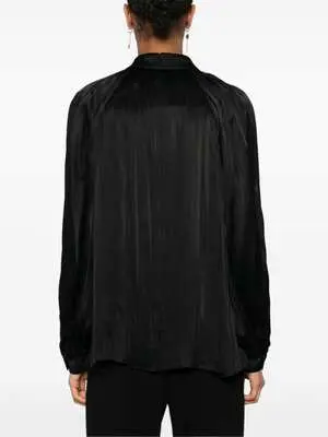 Alberta Ferretti Pleated Satin Shirt - Black