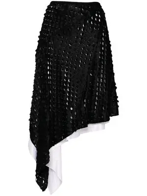 Helmut Lang Hole-punched Scarf Hem Skirt