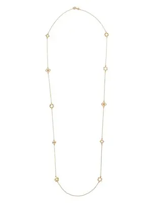 Tory Burch Kira Clover Long Necklace - Gold