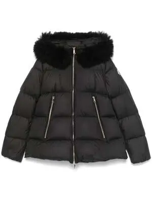 Moncler Fur Hooded Padded Parka - Black