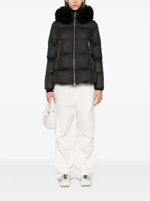 Moncler Fur Hooded Padded Parka - Black