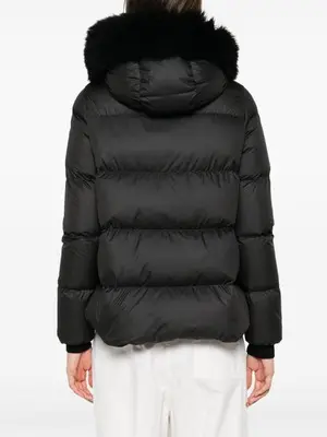 Moncler Fur Hooded Padded Parka - Black