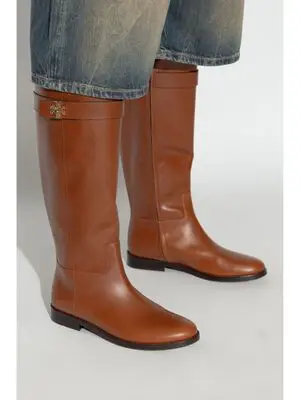 Tory Burch T Lock Knee Boots - Brown