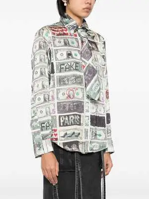 Vaquera Dollar Print Tie Detail Shirt