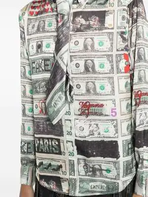 Vaquera Dollar Print Tie Detail Shirt