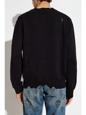 Alexander McQueen Distressed Skull Sweater - Black