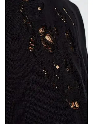 Alexander McQueen Distressed Skull Sweater - Black