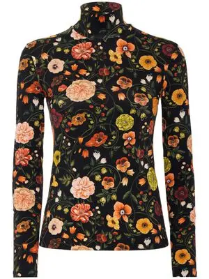 La DoubleJ Floral-print Top - Black