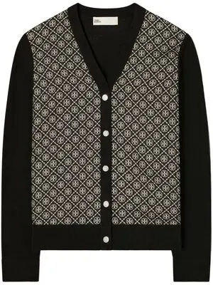 Tory Burch Silk-front Cardigan - Black
