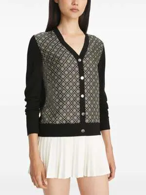Tory Burch Silk-front Cardigan - Black
