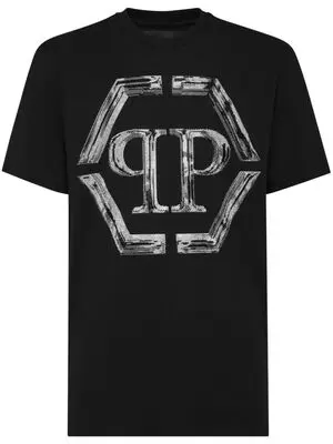 Philipp Plein Ss Strass Hexagon T-shirt - Black