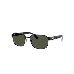 Ray-ban Sunglasses With Square Metal Frame - Black