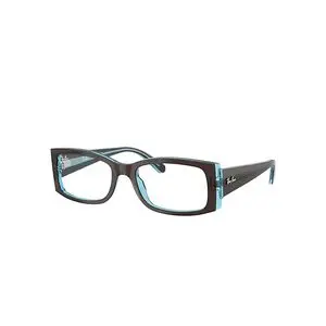 Ray-ban Miriam Square Eyeglasses - Brown On Transparent Blue