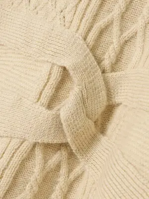 NET-A-PORTER FOR THE KING’S FOUNDATION Cable-knit Wool Turtleneck Midi Dress