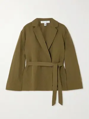 NET-A-PORTER FOR THE KING’S FOUNDATION Belted Linen And Tencel™ Lyocell-blend Jacket